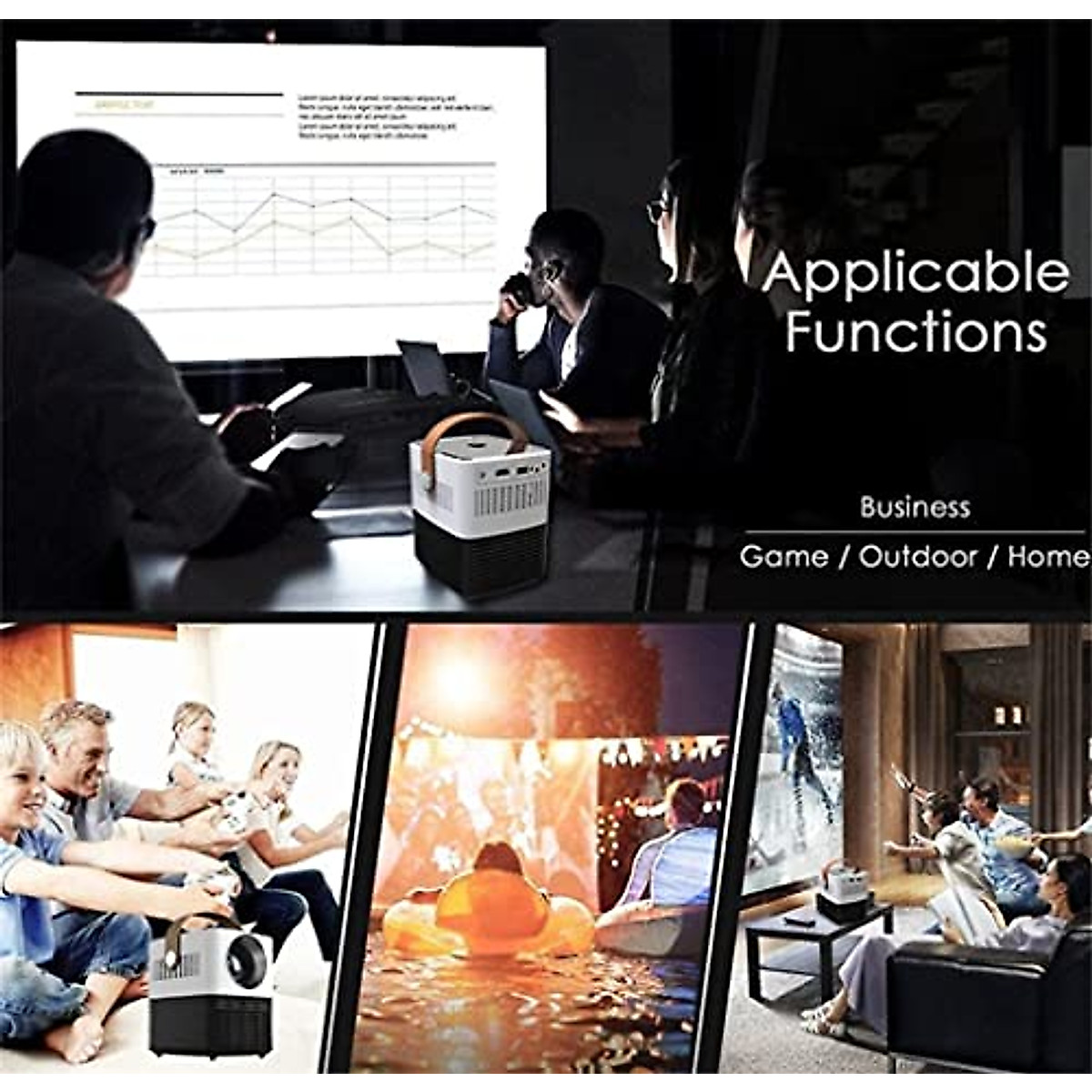 Feilx Mini Projector 2022 Upgraded Portable Video-Projector,Smart Projector Optional Support 1080p HD LED Portable Mini Projector WiFi for Home Theater Gaming Cinema