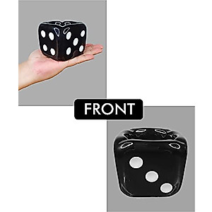 Jeuristic Ashtrays for Cigarettes Dice Ash Tray - Premium Ceramic Retro Cool Ashtrays Gifts for Smokers Home Ashtrays for Indoor Outdoor Patio Desktop Decor Unique Fancy Ashtray Cute Ashtray Black