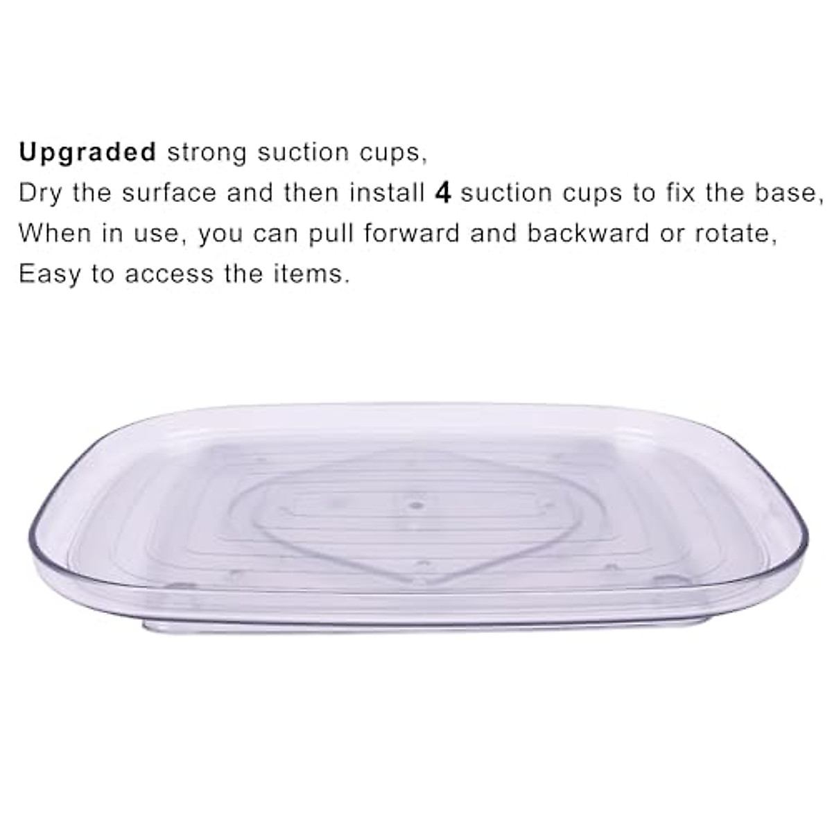 UPOGA Large Lazy Susan Rotating Turntable Organizer - for Kitchen, Pantry, Cabinet, Dining Table, Fridge, Countertop，Vanity - Spinning Food Storage Container for Spices, Condiments- Clear,15.9"x11.8"