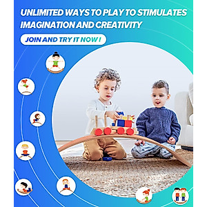 Wobble Balance Board, 37" Wooden Balance Board for Kids Toddlers & Adults - Quiet Felt & Non-Slip/ 13 Layers Thicker, Yoga Board for Classroom & Office Adult, Wooden Toys for Boys Girls Birthday Gifts