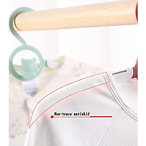 Baby Hangers 20pcs Adjustable Non-Slip Children Baby Nursery Closet Hangers Children Coat Hanger Extendable Laundry Infant Hangers for Girl Boy Toddler Child Newborn Laundry Gifts(20 pcs, Brown+Green)