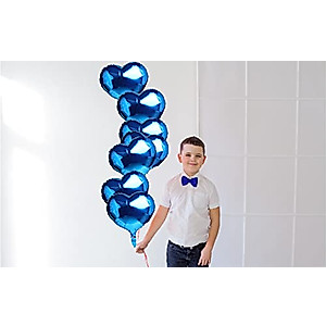 10 Pcs Blue Heart-Shaped Balloon 18 Inch Foil Balloon Mylar Balloon Happy Birthday Balloons Banner