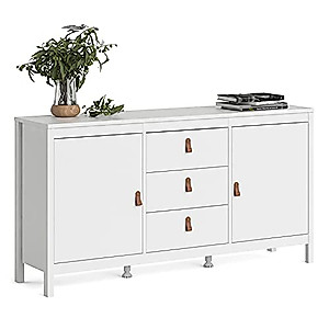 Tvilum, White Madrid 2 Door Sideboard with 3 Drawers
