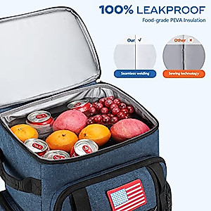 Maelstrom Cooler Backpack,50 Can Insulated Soft Backpack Cooler,Portable Lightweight Leakproof Cooler Bag,Large Capacity Beach Cooler,Waterproof Lunch Backpack for Men Women-Blue