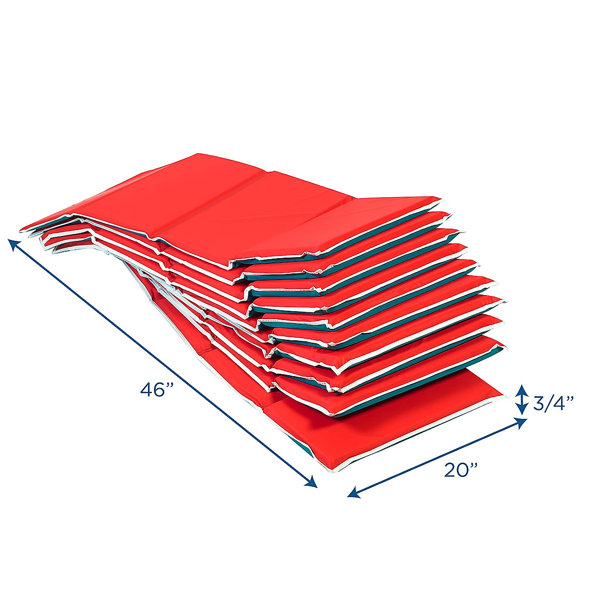 Children's Factory Toddler Nap Mats, Hand-Washable Soft Nap Mat with Pillow for Preschool and Daycare, Red and Green, Set of 10