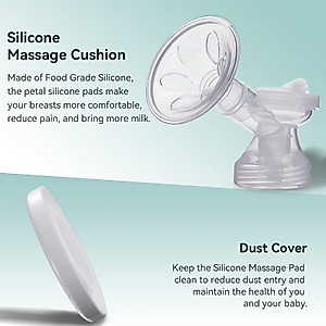 Pump Parts Compatible with Spectra S1 S2 Incl 21mm Detachable Flange Cover Duckbill Valve 2in1 Tube Updated Backflow Protector Not Original Spectra Accessories Whole Kit Replace Spectra Breast Pumps