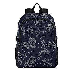 JHKKU Constellations Zodiac Signs Lightweight Packable Backpack 20L Small Water Resistant Travel Hiking Daypack Outdoor Travel Camping