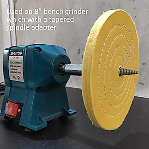 PURUI 8" Buffing Polishing Wheel-Coarse (42PLY) Medium(60PLY) Fine(40PLY) with 5/8" Arbor Hole -Brown,Blue,Red Rouge Polishing Compounds for Bench Grinder 6PC