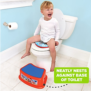 Nickelodeon Paw Patrol Bathroom Step Stool for Kids Using The Toilet and Sink - Kids, Potty Training, Non-Slip, Bathroom, Kitchen, Lightweight