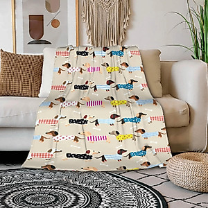 Dachshunds Blanket for Boys Girls, Baby Blanket is Super Soft and Warm, Cute Blanket for Sofa Bedroom Living Room, All Season Use, A Great Choice for Gifts 60"x80"for Adult