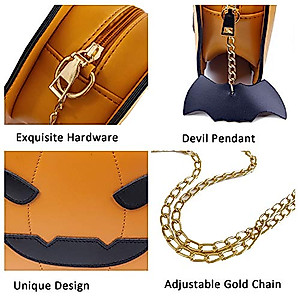 KUANG! Women Pumpkin Shoulder Bag Novelty Devil Crossbody Purse Fashion Halloween Trick or Treat Purses and Handbags
