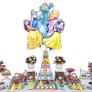 5 pcs Disney Princess balloons, disney-themed party supplies, Kids Birthday Party decorations.