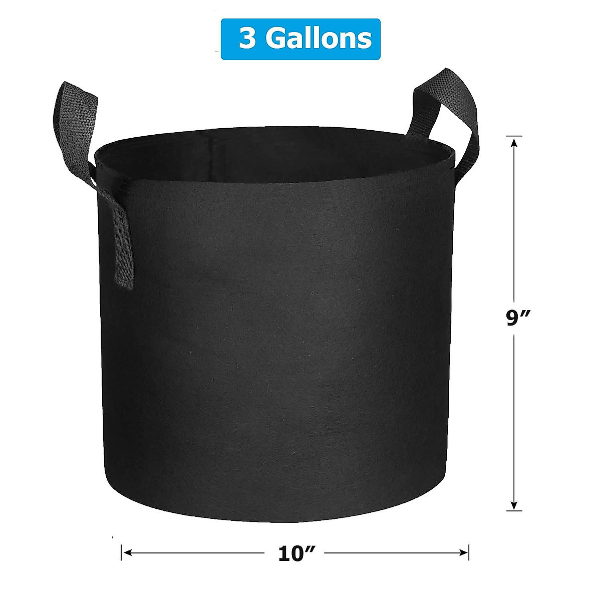 ADORMA 12 Packs 3 Gallon Grow Bags, Heavy Duty 300G Thickened Nonwoven Fabric Plant Pots with Handles
