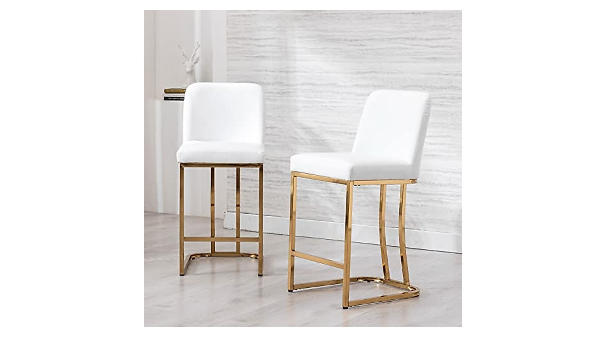 Shop BESTANO Mid-Century Modern Gold Bar Stools – Stylish & Comfortable