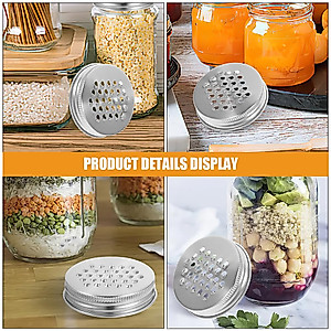 Mason Jar Grater Lid 2Pcs Mason Jar Lid Grater Set Mason Jar Cheese Grater Lid Mason Jar Shredder Lid Stainless Steel Grater Shredder Lid for Mason Jar Multipurpose Canning Lids