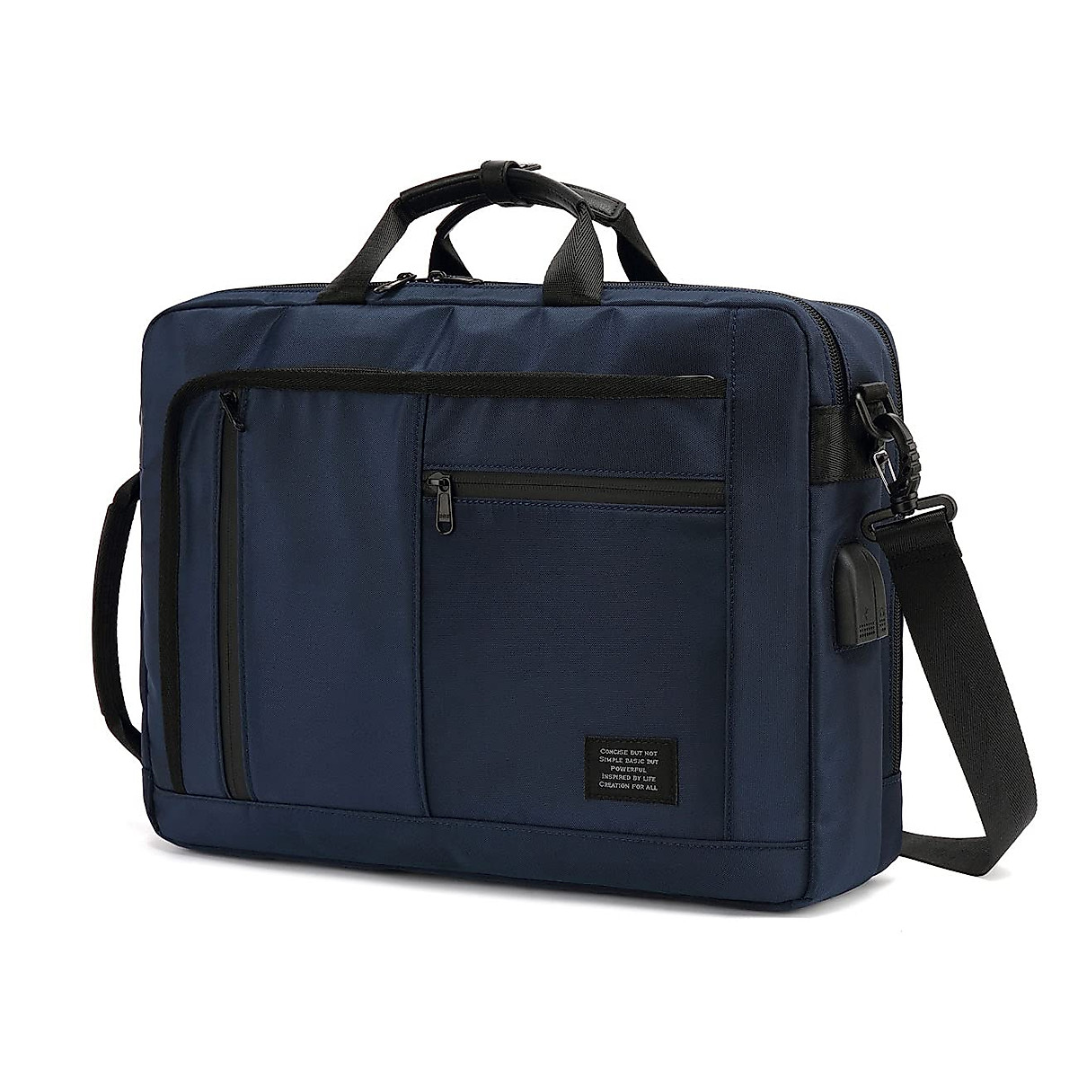 FREEFLOW 15.6 Inch Laptop Backpack, Waterproof Computer Bags with USB Charger, 3-in-1 Convertible Notebook Briefcase