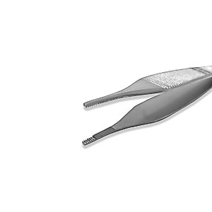 Cynamed T/C Adson Plastic Surgery Forceps 4.75" Straight Fine Point with Tungsten Carbide Inserts Surgical Veterinary Instruments with Gold Handle (9X9 Teeth, Adson Brown Forceps, TC)