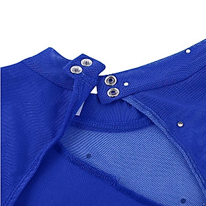 easyforever Women's Teens Latin Ballet Dance Dress Skating Team Uniform Tutu Skirt Leotard Royal Blue Medium