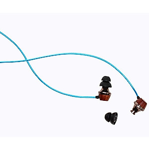 Symphonized ALN 2.0 Premium Genuine Wood In-ear Noise-isolating Headphones|Earbuds|Earphones with Innovative Shield Technology Cable and Mic (Metallic Blue)