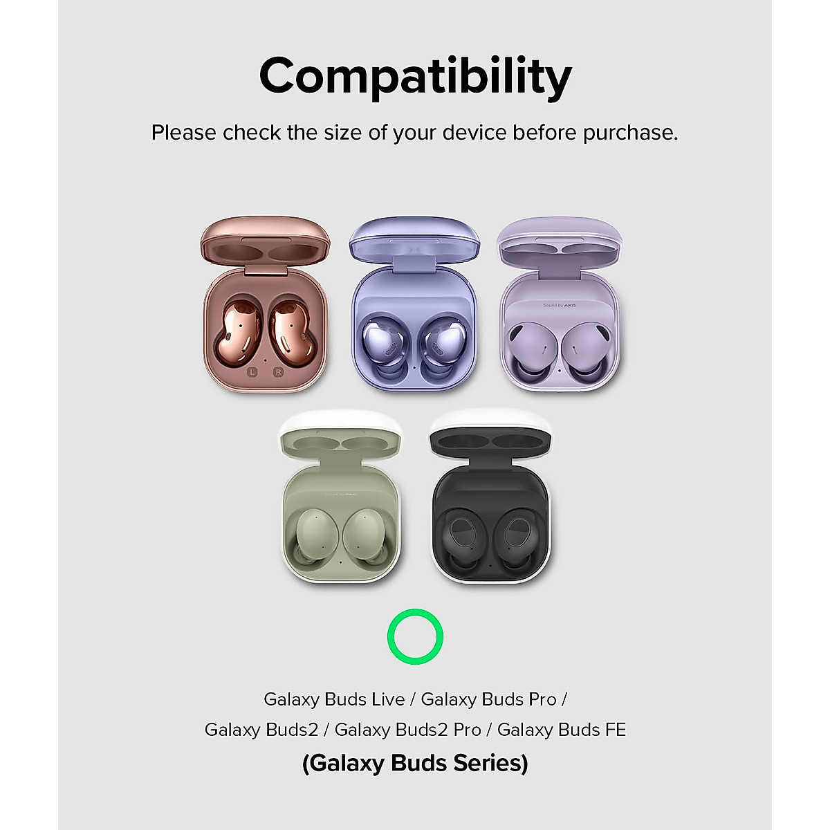 Ringke Onyx Compatible with Samsung Galaxy Buds 2 Pro/Pro / 2 / Live/FE Case, Oil & Dirt Resistant Non-Slip Cover - Dark Green