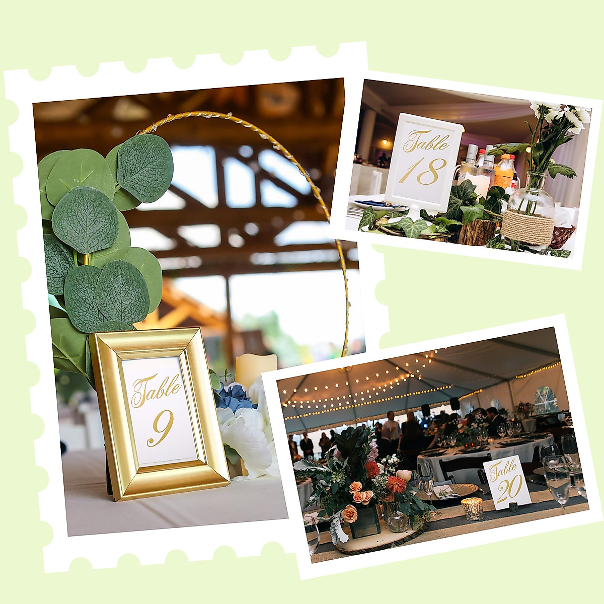 Generic Wedding Table Numbers 1-20| Gold Table Numbers for Party, Centerpiece, Wedding Reception, Birthday, Anniversry - Elegant Seating Chart Display Cards for Table Number Holders