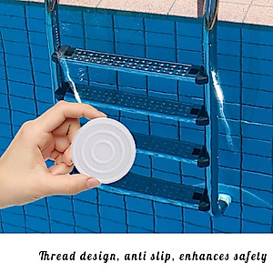 Fosenlion Pool Ladder Bumper, Inground Ladder Pads Fits 1.9 inch Ladder Tube, Rubber Ladder Bumper Anti Slip That Enhance Safety and Comfort for Your Pool Experience, White (2 Pack)