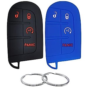 REPROTECTING Silicone Rubber Key Fob Cover Compatible with 2011-2019 Chrysler 300 Dodge Challenger Charger Dart Durango Journey Fiat 500 500L Compass Grand Cherokee Renegade M3N-40821302 M3M-40821302