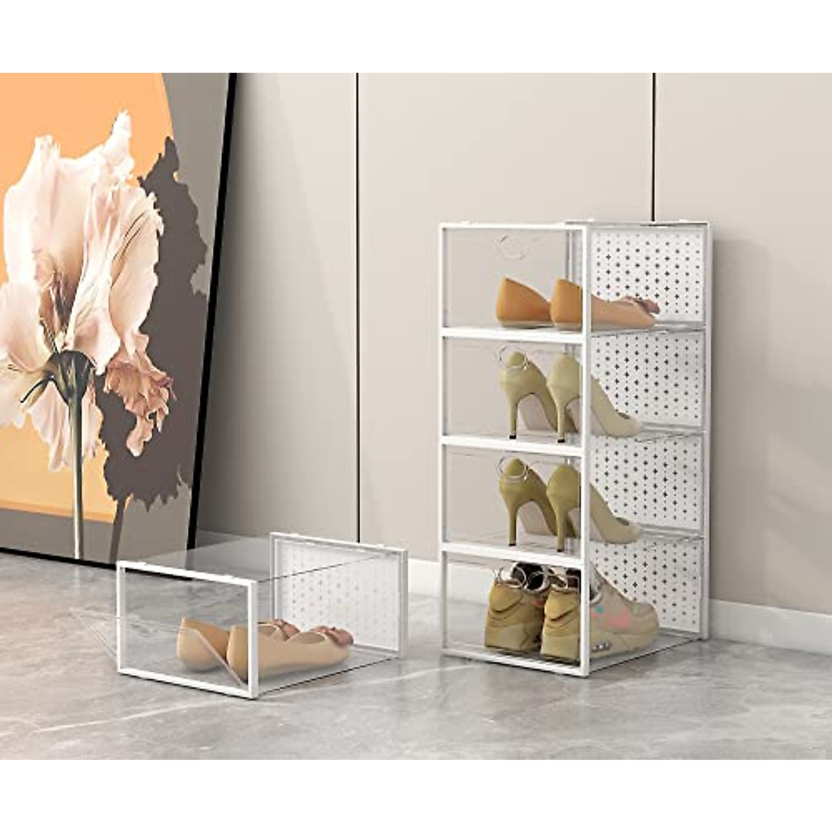 Pinkpum Shoe Storage Boxes Fit for Sizs 9 12 Pack Shoe Storage Boxes Fit for Sizs 11 12 Pack