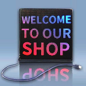 11inch P3 Full Color 64*64 Pixel Bluetooth Programmable Flexible Led Module Matrix Sign Panel For shop Bar Diy T-shirt Backpack