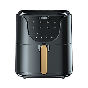 HAUSHOF 5.8QT Air Fryer Small Oven with Nonstick Tray, Black