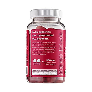 Organic Apple Cider Vinegar Gummy Vitamins, Digestive Health Support, 60 Vegan ACV Gummies (2 Pack) by Hyland's Naturals