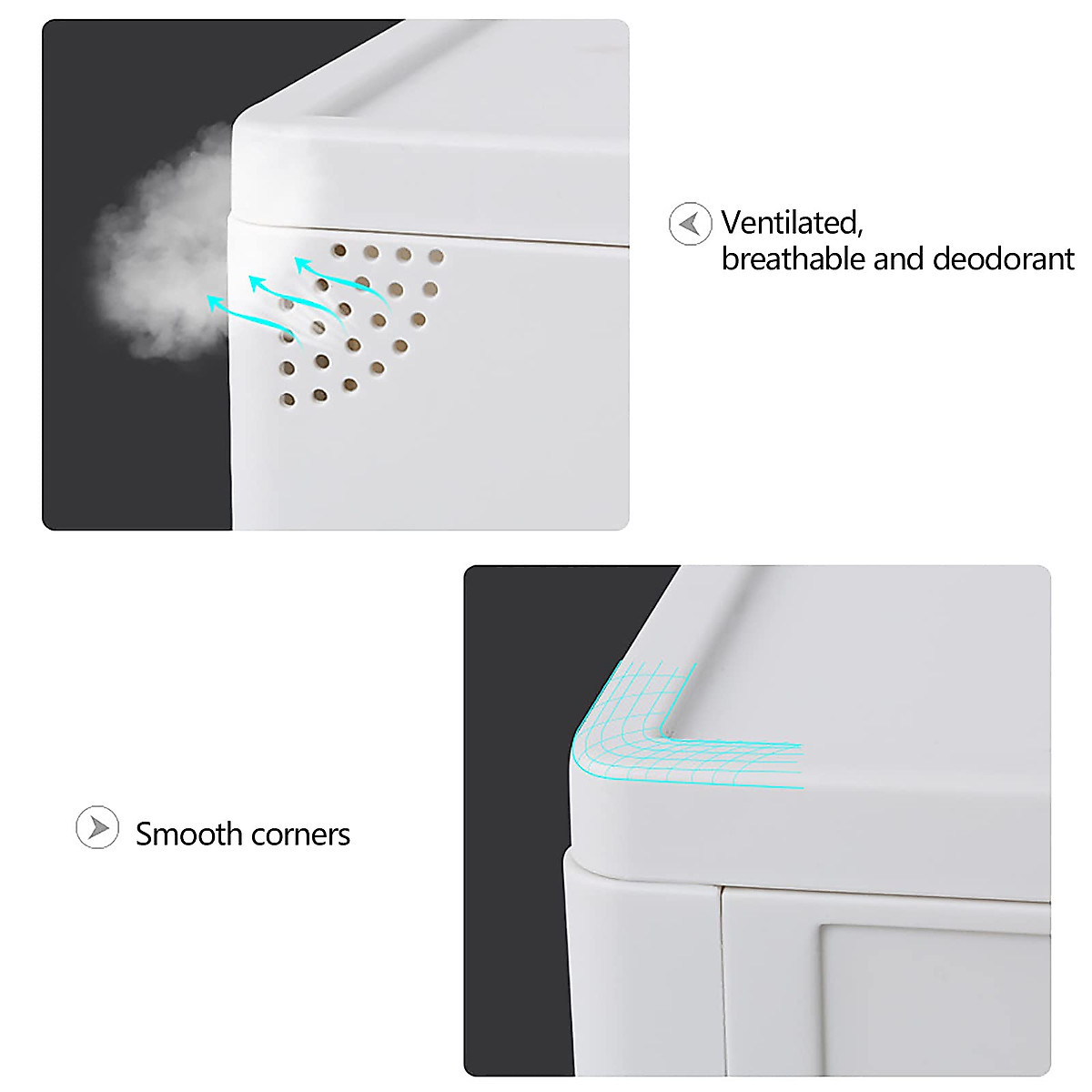 HarBin-Star Shoe Organizer Shoe Storage, 3 Pack Clear Plastic Stackable Shoe Box With Lids, Shoe Rack, Cajas Para Zapatos Organizador, Shoe Containers, Sneaker Storage, Shoe Display, Shoe Case(White)