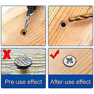 Szliyands 1/4 inch Hex Shank Countersink Drill Bit Power Tools Accessories for Plastic Metal Woodworking Tool by Power Drill 5Pcs/Set （5/6/8/10/12#）