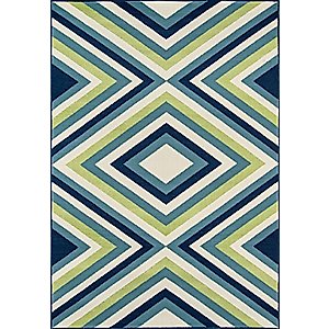 Momeni Rugs , Baja Collection Contemporary Indoor & Outdoor Area Rug, Easy to Clean, UV protected & Fade Resistant, 3'11" x 5'7", Multicolor