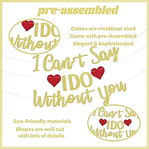 I Can't Say I Do Without You Baner, He Asked She Said Yes Banner, Wedding Bridal Shower Party Decorations, Engagement Party Decorations Gold Glitter
