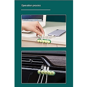 HIWOFASI Cord Holder 2 Pack Cable Organizer Management Wire Clips Self Adhesive for Desk USB Charging Mouse Cable Power PC Wire Nightstand Office Home 4 Slot