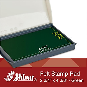 Shiny SHI-40169 Small Rubber Stamp Pad, 2 3/4" x 4 3/8", Green Ink