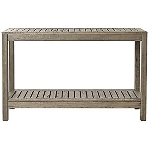 Cambridge Casual Solid Wood West Lake Outdoor Console Table, Weathered Gray