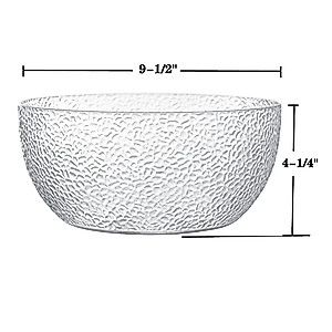 Qxbekmor Large Acrylic Salad Bowls 130 oz, Serving Bowls for Fruits, Popcorn, Chips, Dips, Condiments, Break-Resistant Set of 2, Clear Circular