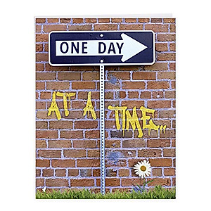 NobleWorks - Recovery Jumbo Greeting Card (Extra Large 8.5 x 11 Inch) - Encouragement, AA Sobriety Support Happy Anniversary Notecard from Group - One Day At A Time J9707