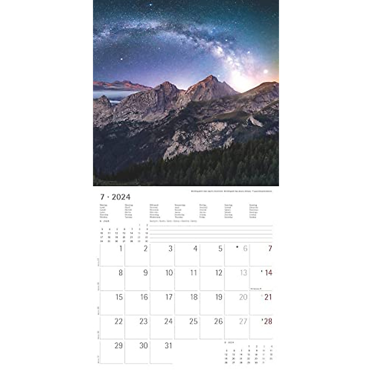 Alpen 2024 - Brochure Calendar 30 x 30 cm (30 x 60 Open) - Calendar with Space for Notes - The Alps - Picture Calendar - Wall Planner - Nature Calendar