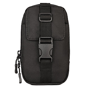 Tactical MOLLE Pouches Attached Utility Pouches Small Multipurpose Tactical Belt EDC Gadget Gear Belt - Black