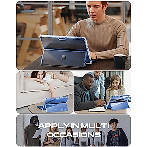 INFILAND Microsoft Surface Pro 11 AI/10/9 5G Case 13 Inch 2022, Full Crystal Clear [Anti-Yellowing] All-in-one Protection Shell Cover, Work with Type Cover Keyboard & Surface Slim Pen 2, Bayer Clear