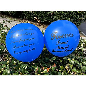 26 Pieces Blue Memorial Balloons Funeral Remembrance Balloons and 41.3 Inch Biodegradable Peace Dove Balloons for Release in Sky,Condolence, Funeral, Anniversary, Memorial Services