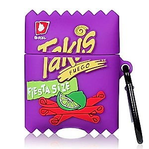 Oqplog for Airpod 2/1 Case - Taki Biscuit, Food Design Cute 3D Cartoon Funny Kawaii for Airpods 1st 2nd Soft Silicone Cover Fashion Cool Fun Stylish Air Pods Cases for Girls Women Boys Girly Teen