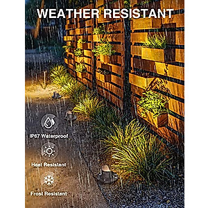 SUNVIE 12W Low Voltage Landscape Lights Waterproof Outdoor In-Ground Lights Shielded LED Well Lights 12V-24V Warm White Landscape Lighting for Pathway Garden Fence Deck, 6 Pack with Wire Connectors