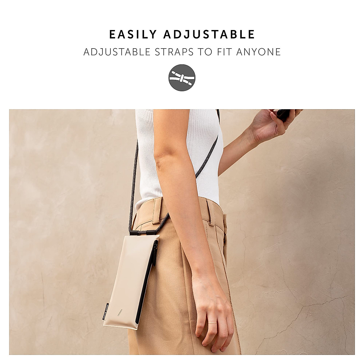 Native Union Sling Tech Carrier – Water-Repellent Adjustable Crossbody Pouch for Phone & Essentials, Stores Cards, Cash, Keys & More – 2 Zippered Compartments with Light Protection (Sand)