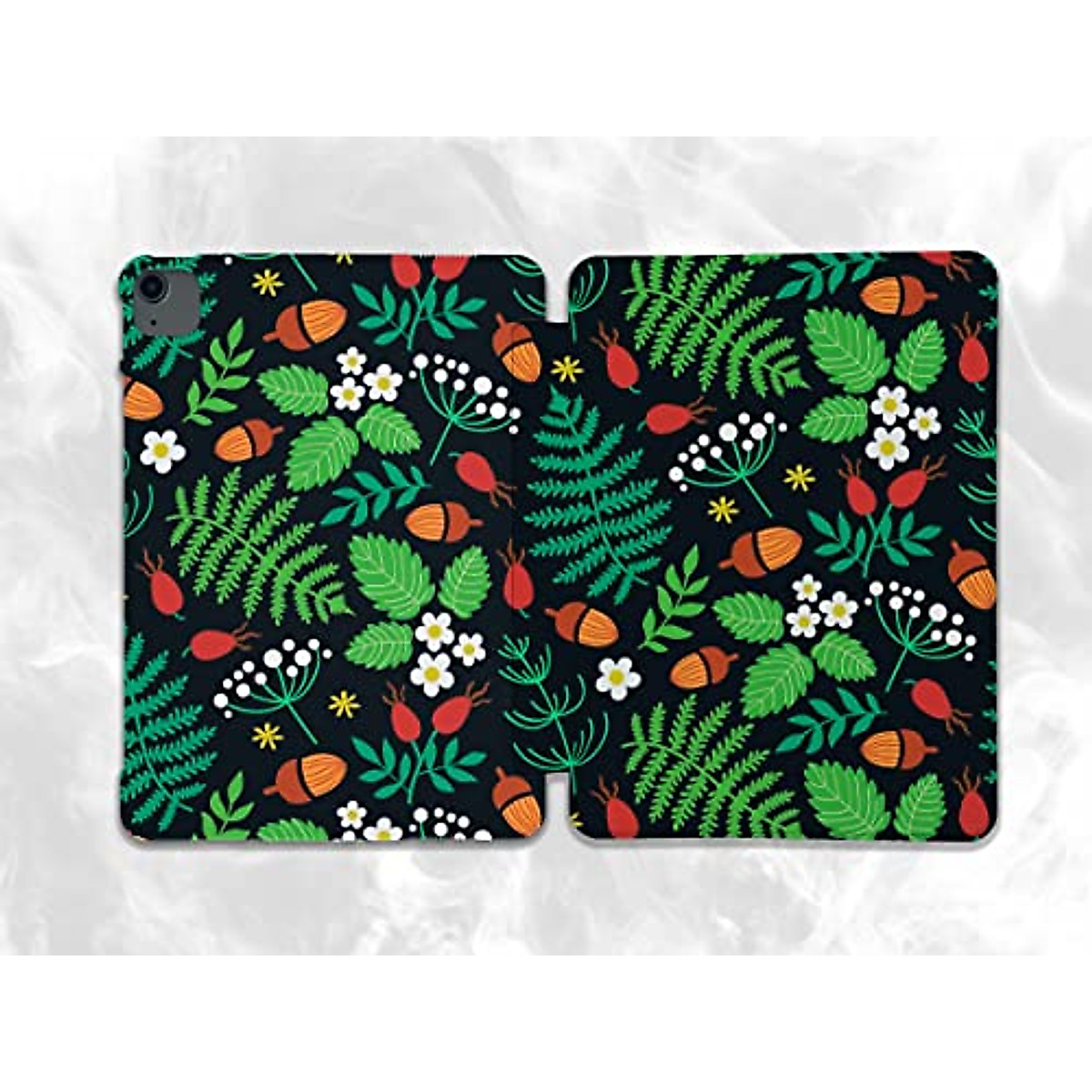 Cute Tropical Fern Leaves Plants case Compatible with iPad Mini Air Pro 7.9 8.3 9.7 10.2 10.9 11 12.9 inch Pattern Cover New 2022 2021 Trifold Stand 3 4 5 6 7 8 9 Generation 344 (7.9" Mini 4/5)