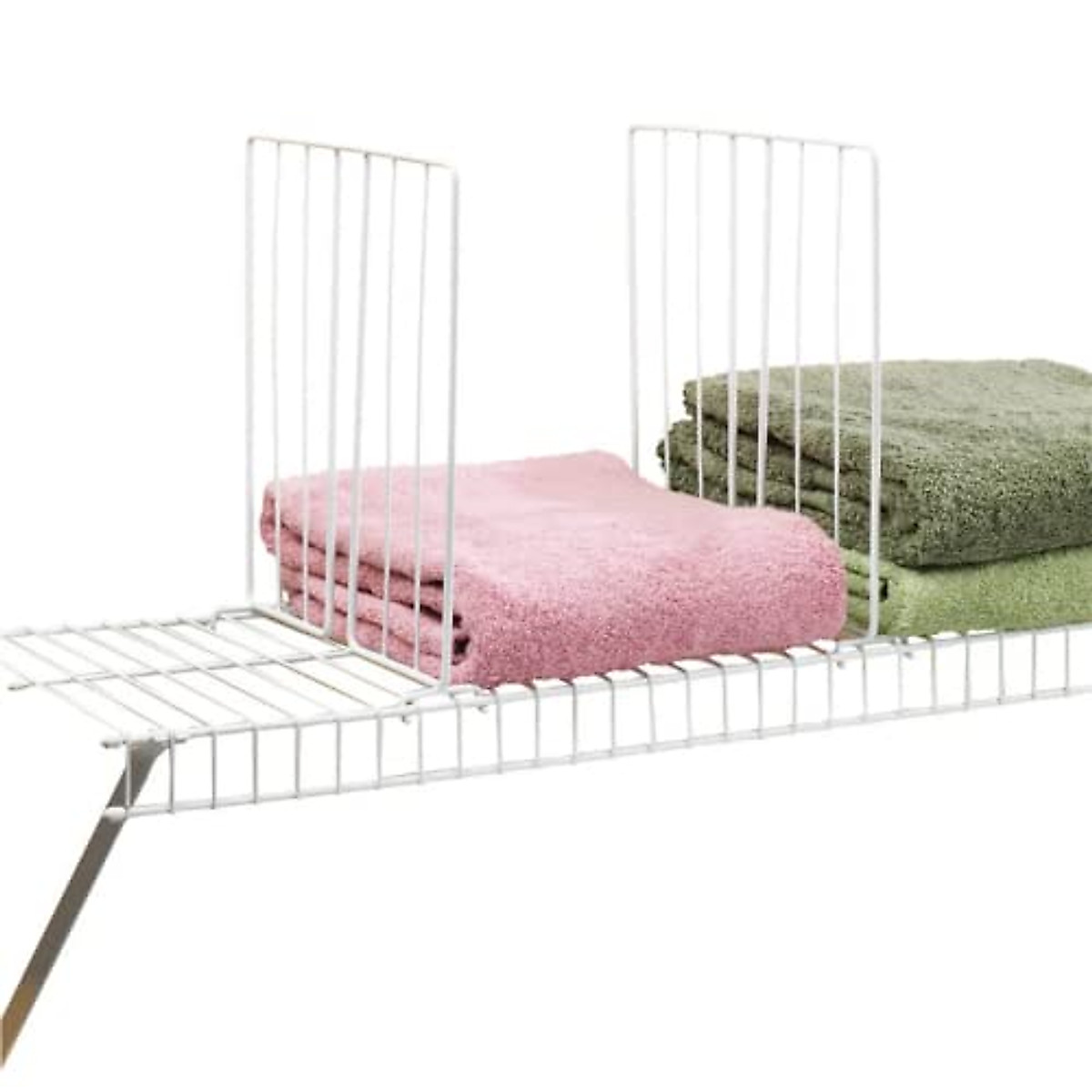 Miles Kimball Shelf Divider for Wire Shelves Set of 4, White, One Size Fits All