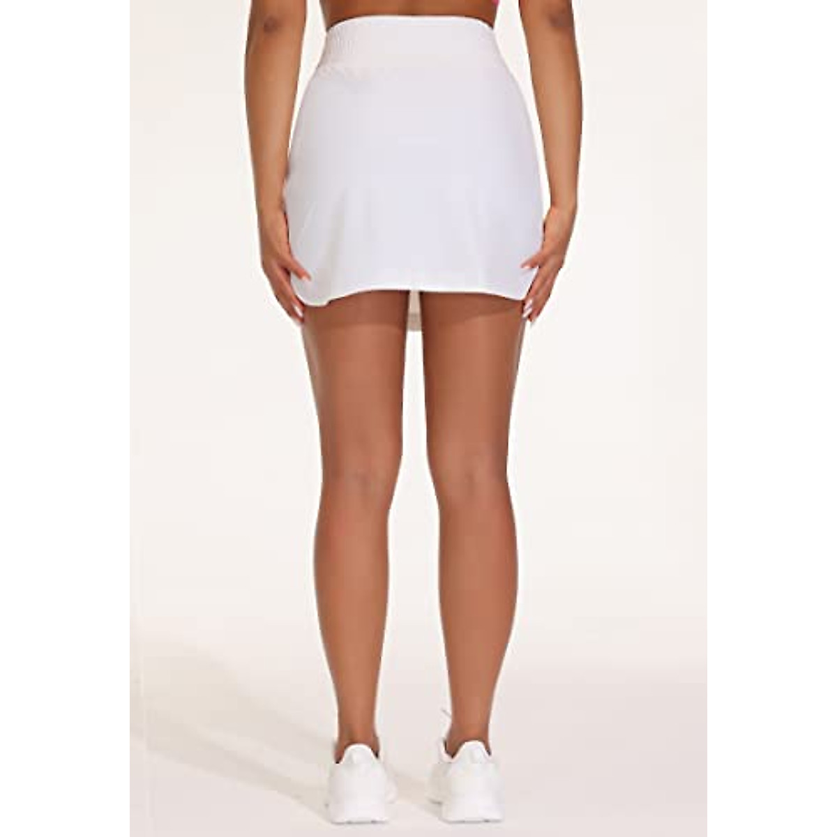 THE GYM PEOPLE Women's Golf Skort Tennis High Waist Lightweight Athletic Casual Skirts Built-in Shorts with 4 Pockets White